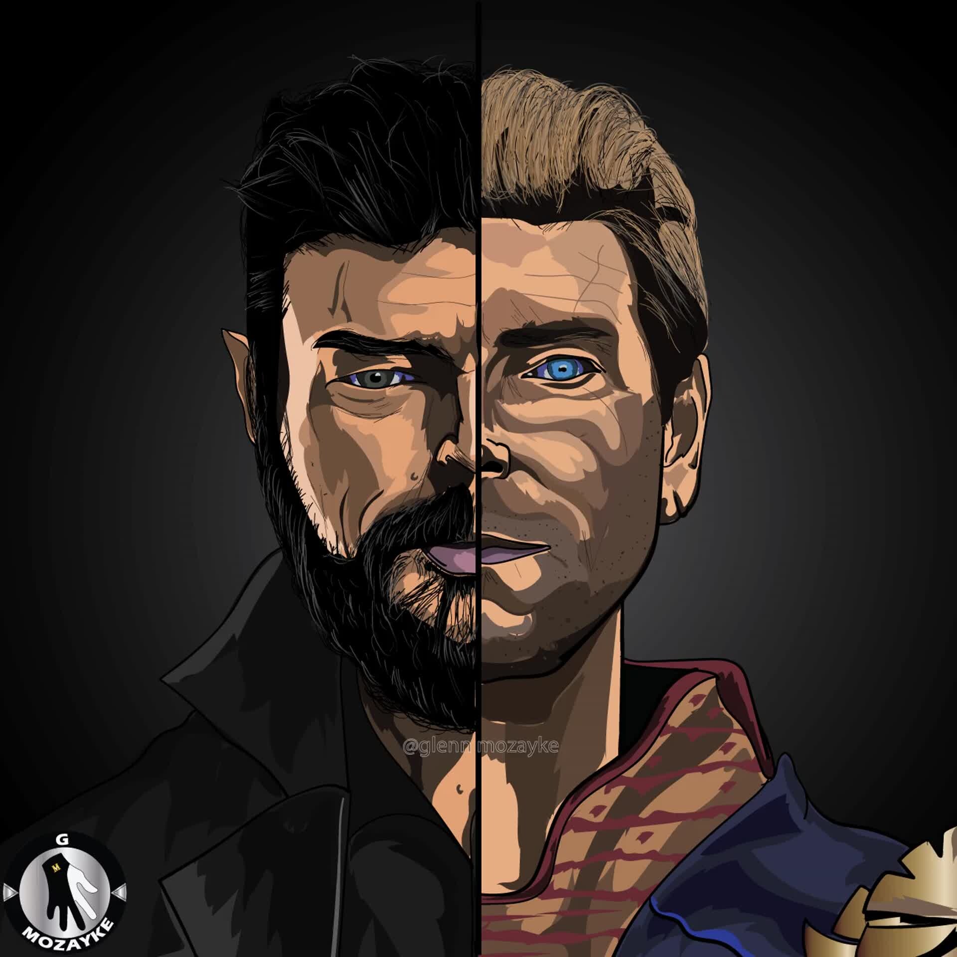 ArtStation - The Boys fan Art Homelander vs Billy Butcher Side by Side