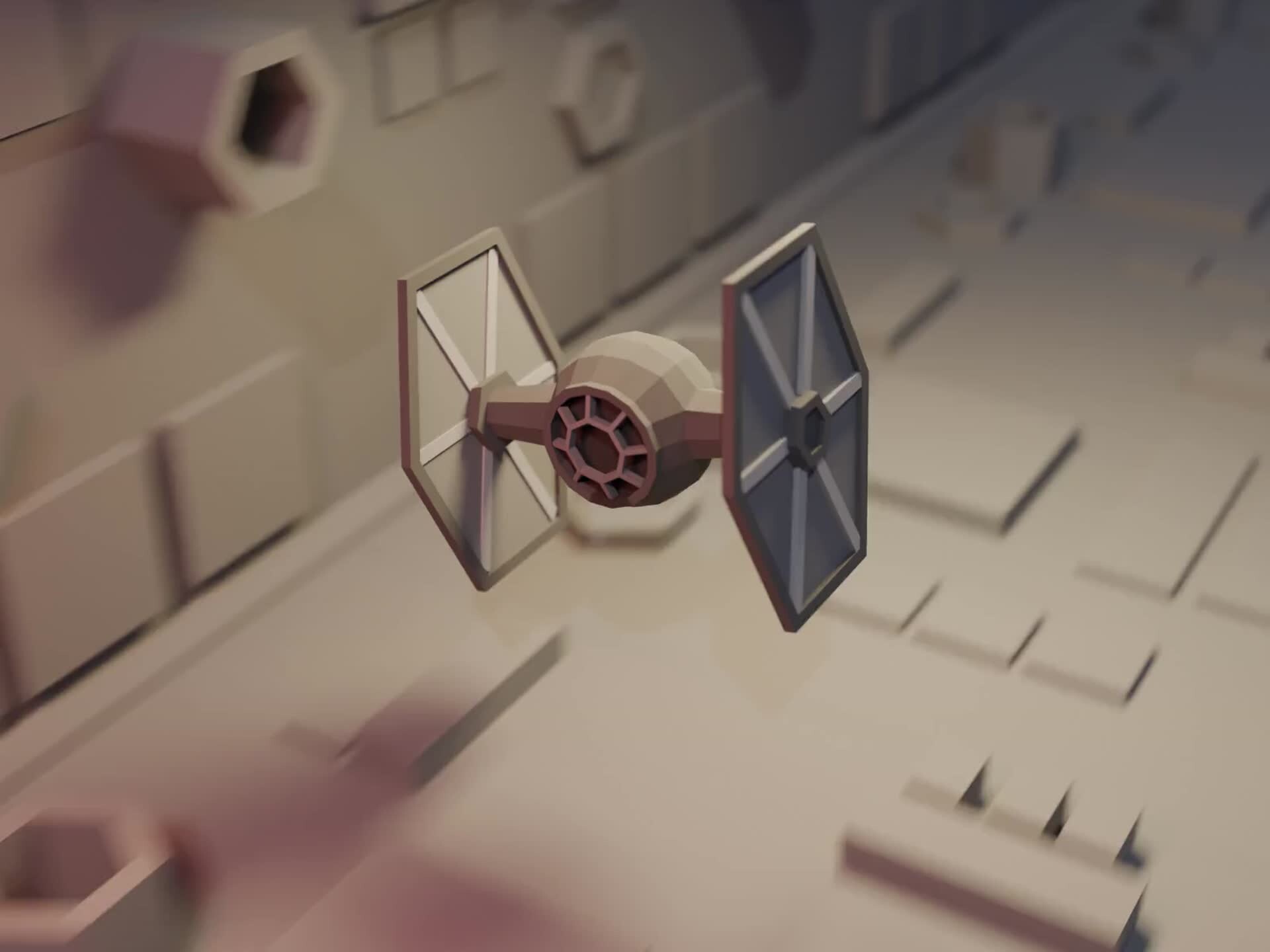 ArtStation - Low Poly Tie Fighther Animation Loop