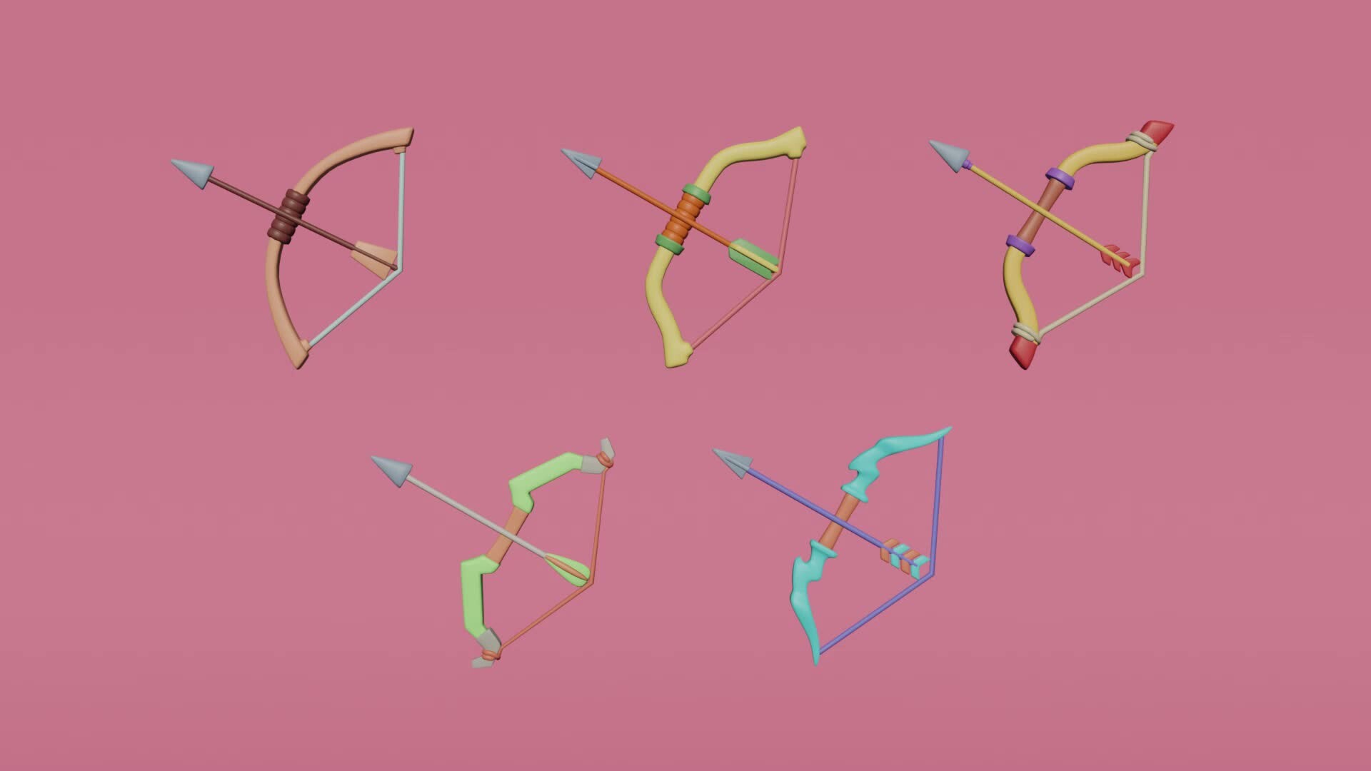 ArtStation - Low Poly Arrows And Bows