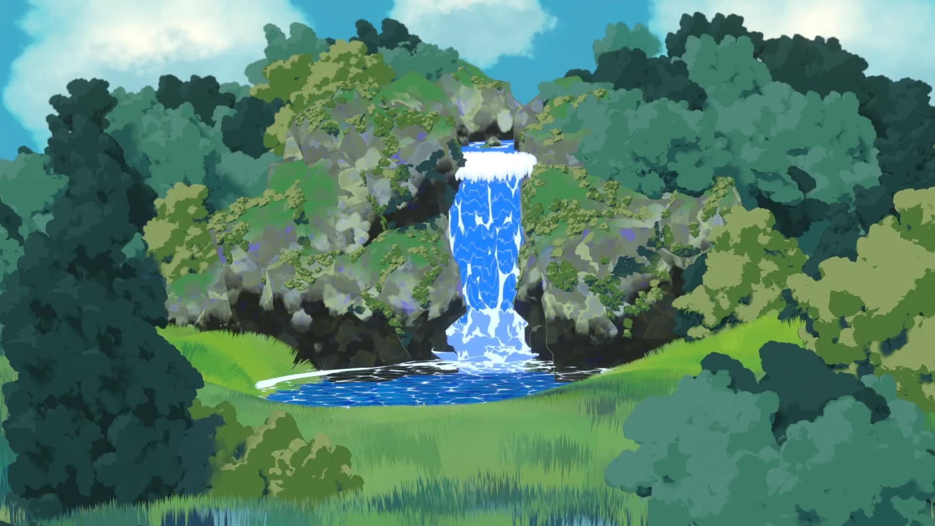 ArtStation - Ghibli Waterfall