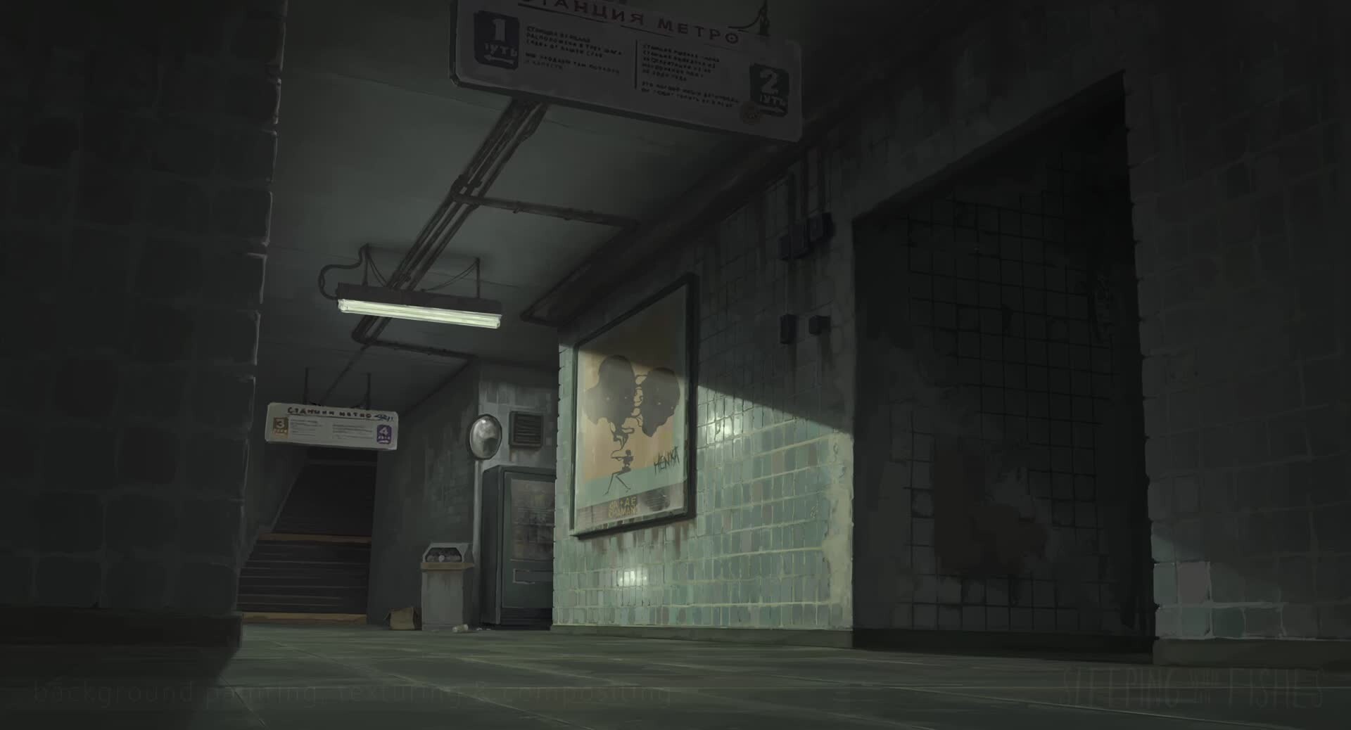 ArtStation - Sleeping with the fishes corridor shot 02