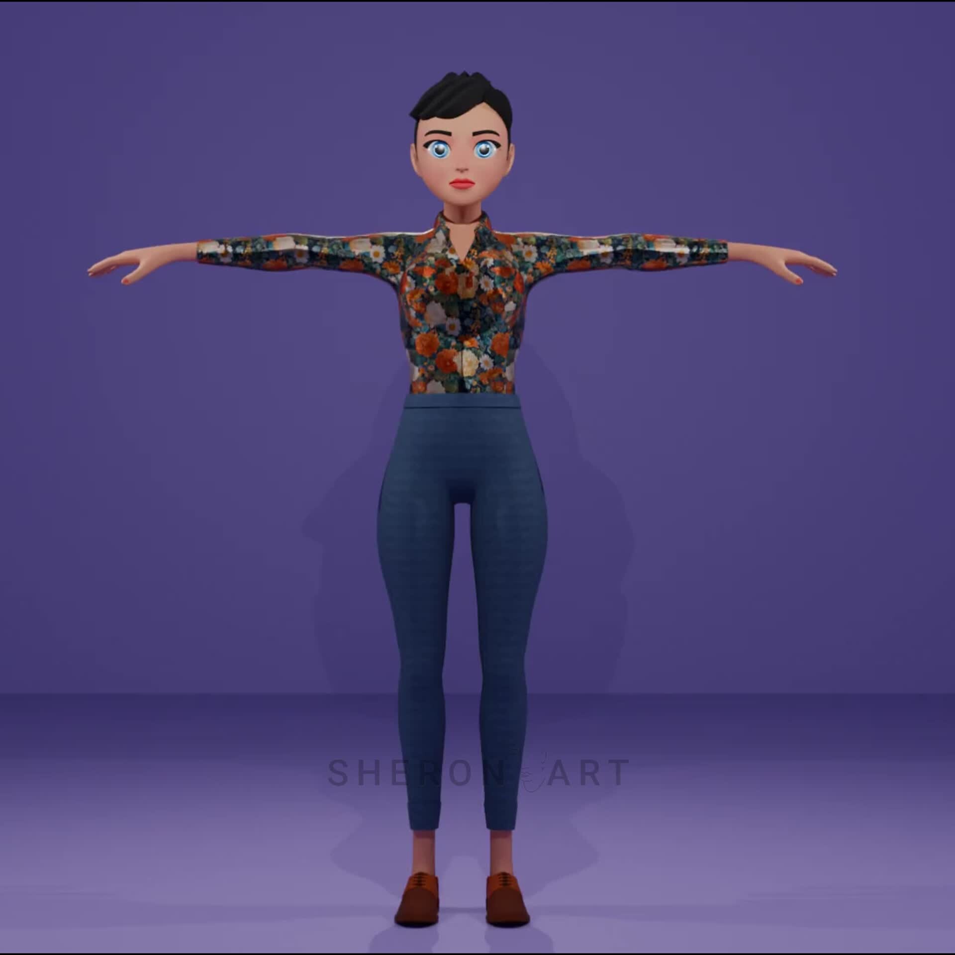 ArtStation - 3D Character modeling in Blender - Young Gal 3D Artwork ...