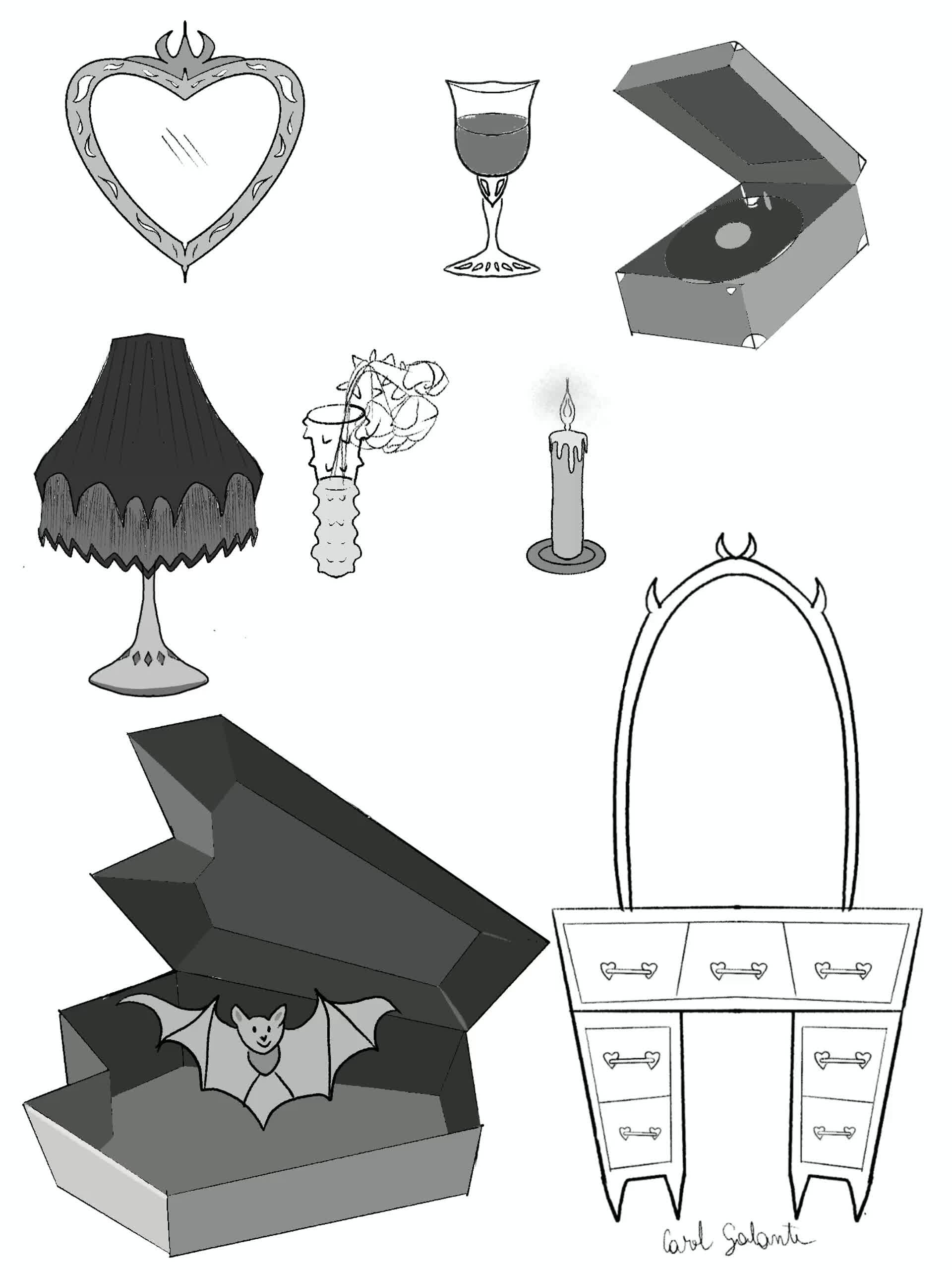 ArtStation - 2D Vampire Girl Props