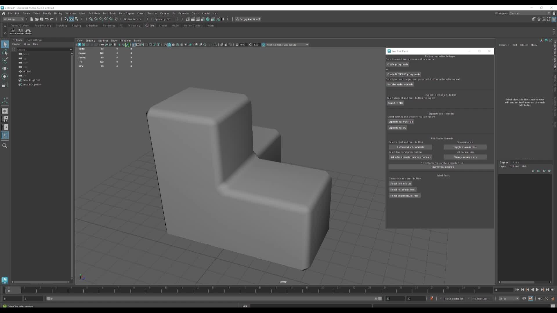 ArtStation - Edit normals and select faces Maya functions