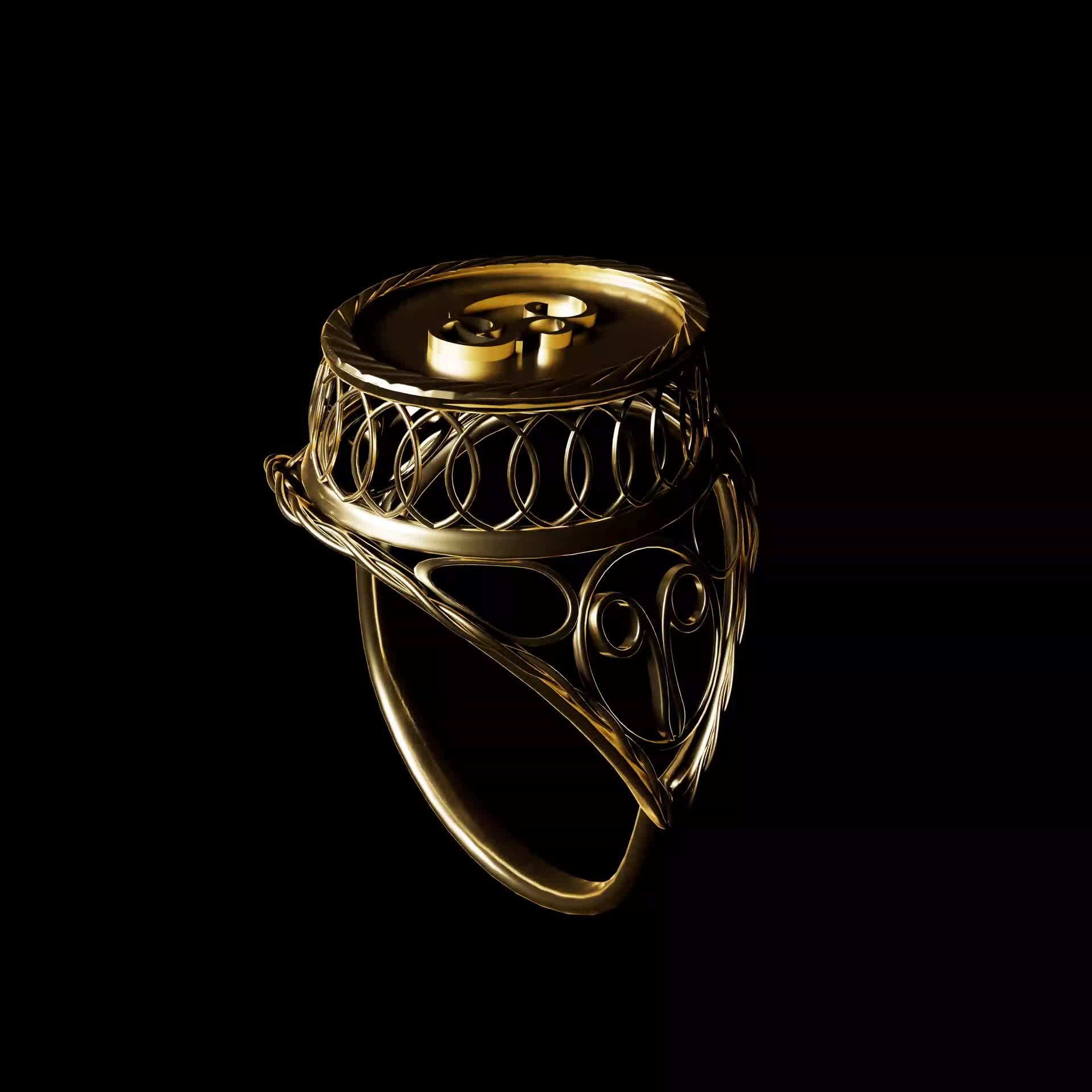 ArtStation - Stylized 3d gold ring