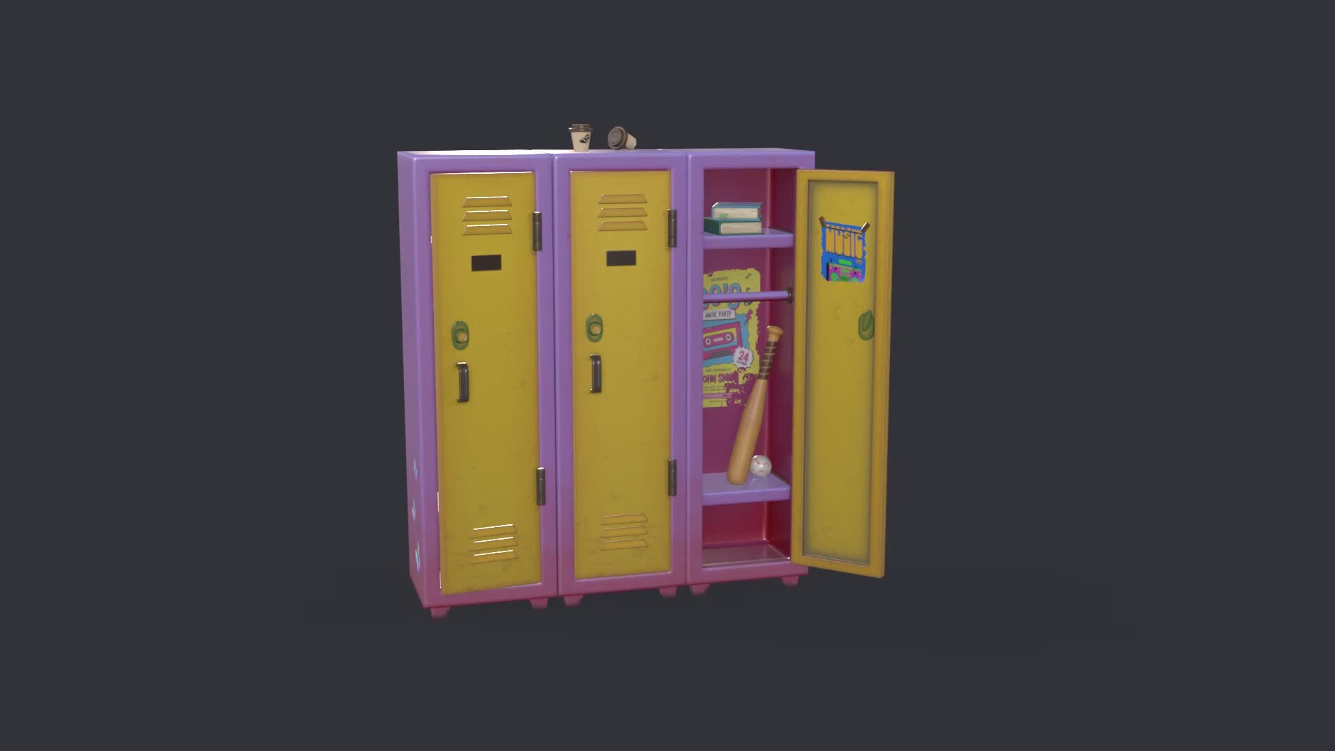 ArtStation - School Locker Scene