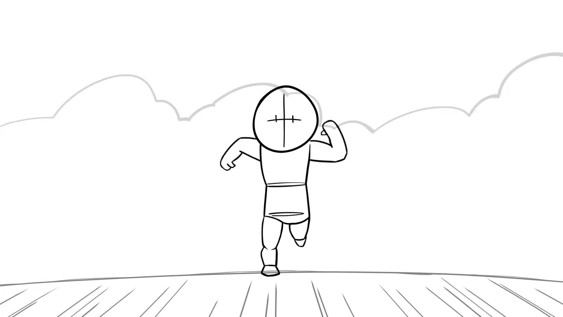 ArtStation - 2D Animation – Front Run Cycle (Sketch)