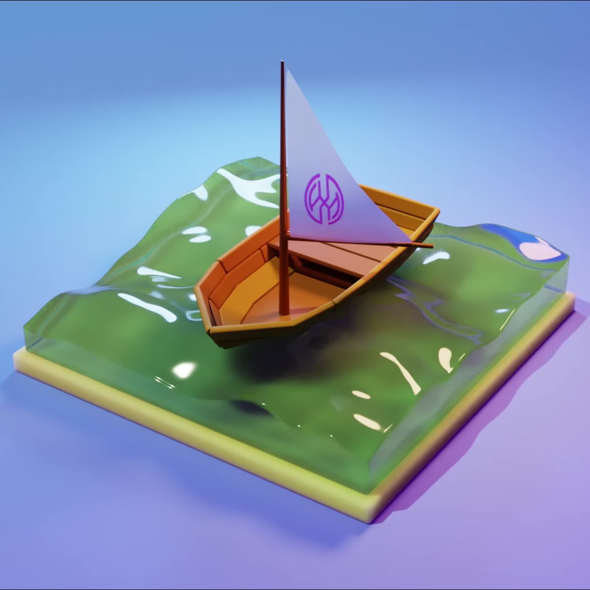 ArtStation - Isometric 3D Boat Design