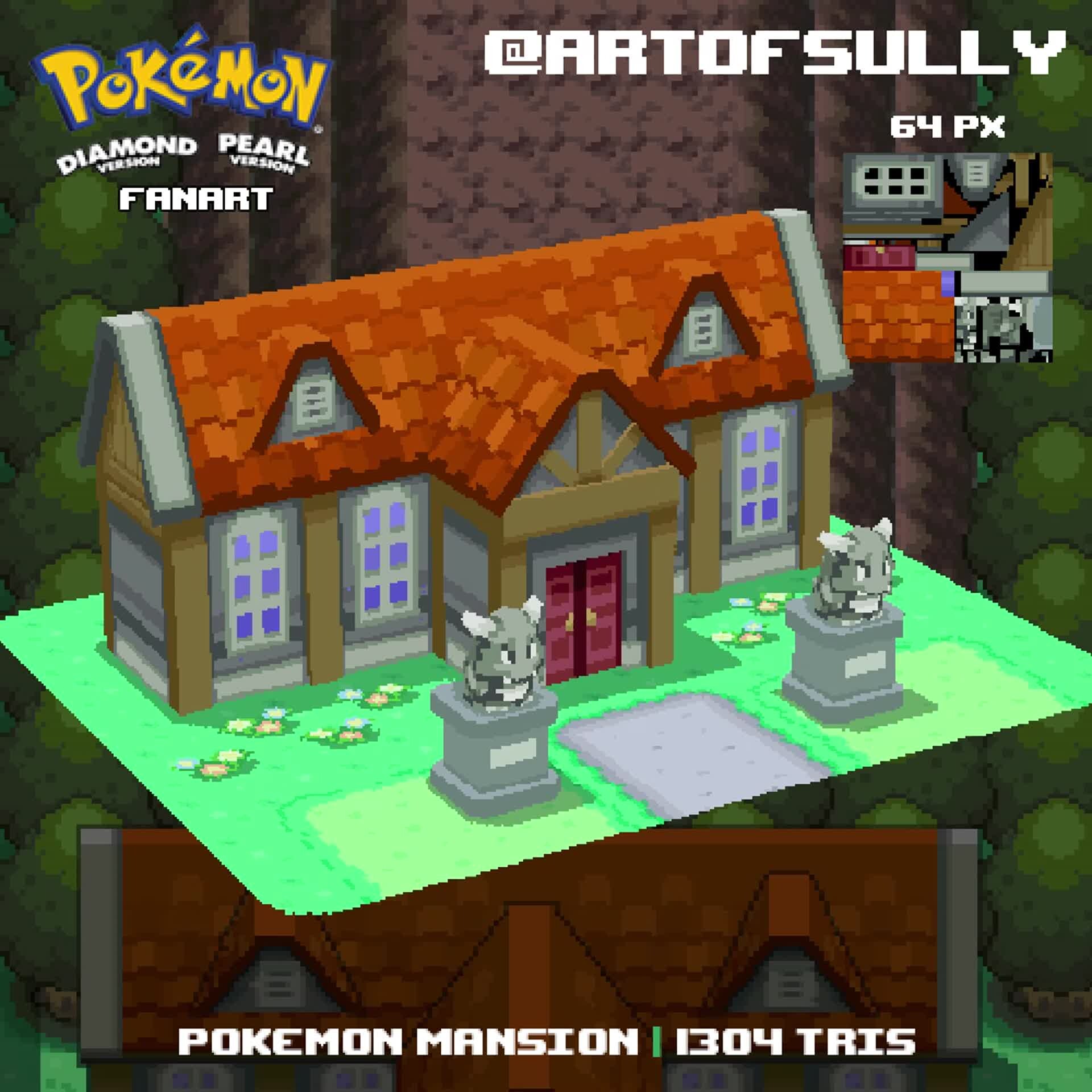Brendan Sullivan - Portfolio - 3D Pixel-Art Pokemon Mansion (Pokemon ...
