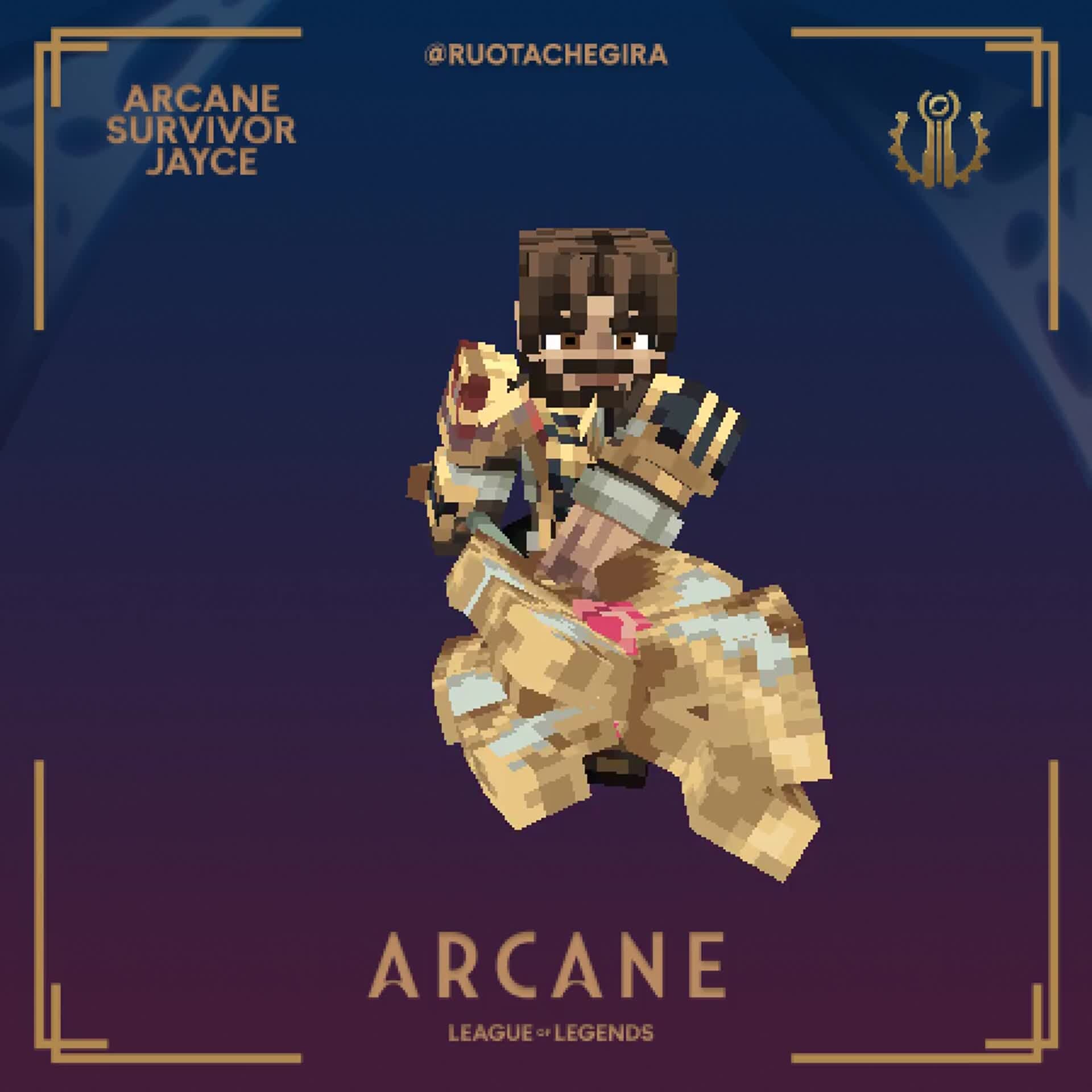 ArtStation - Minecraft X League Of Legends - Arcane survivor Jayce