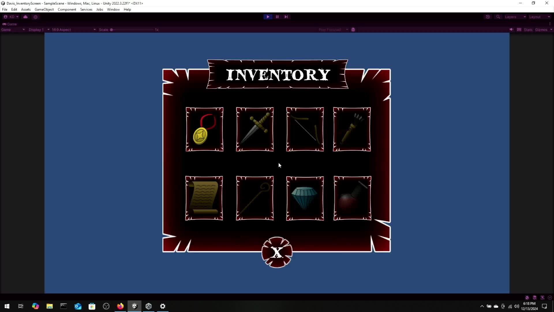 ArtStation - Unity Inventory Screen