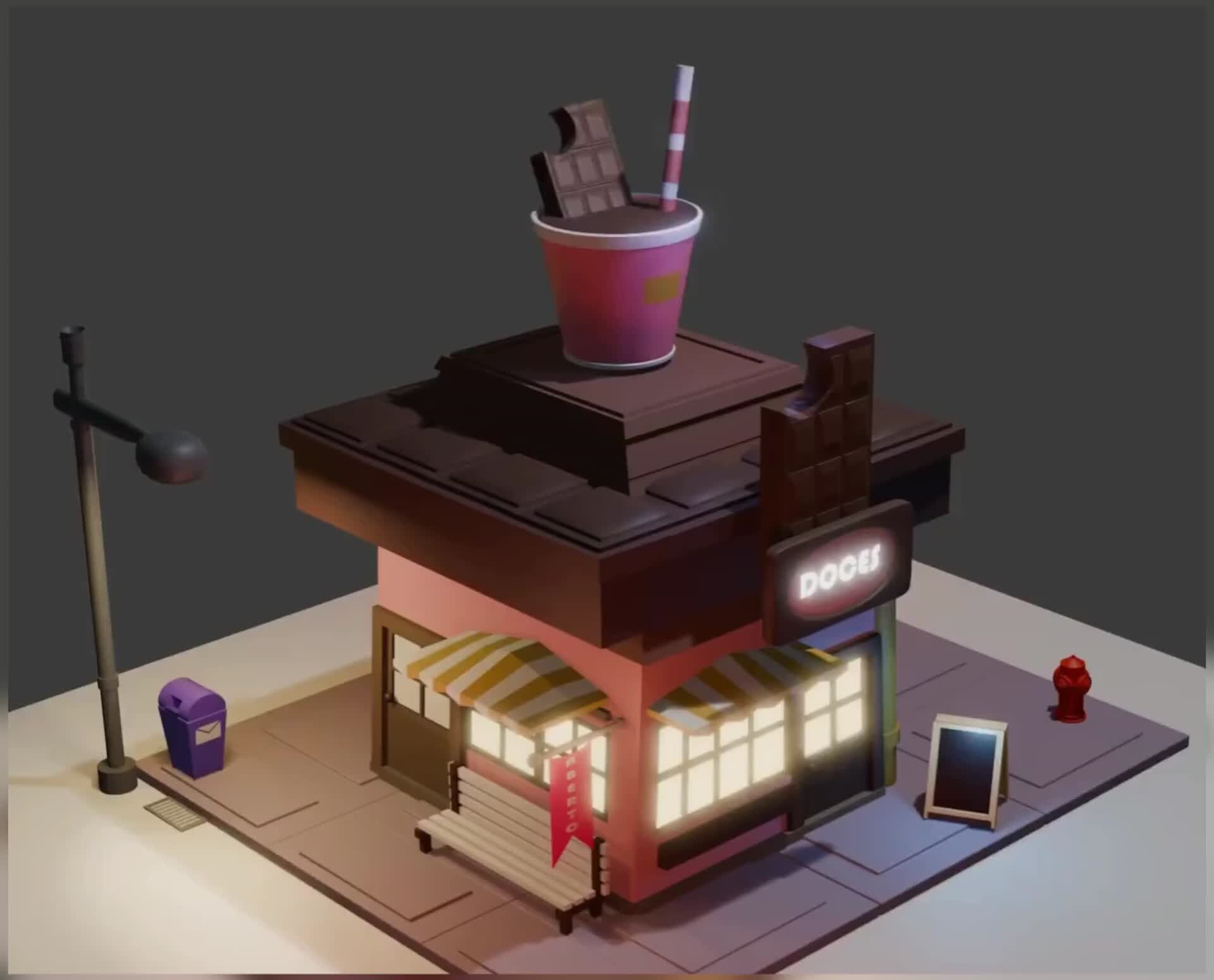 ArtStation - Candy Store Diorama 3D