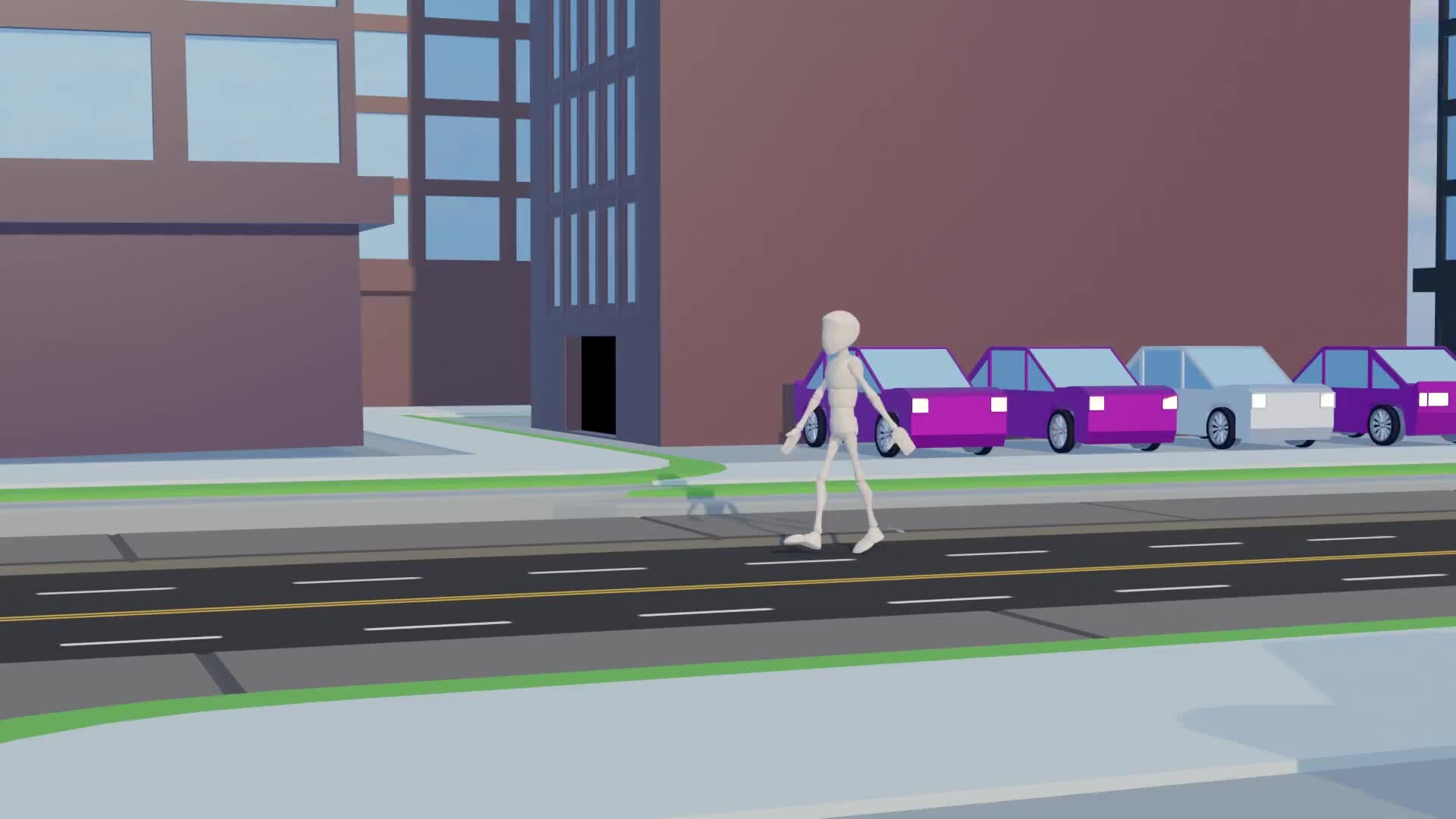 ArtStation - Bony Rig walking and getting hit by a car