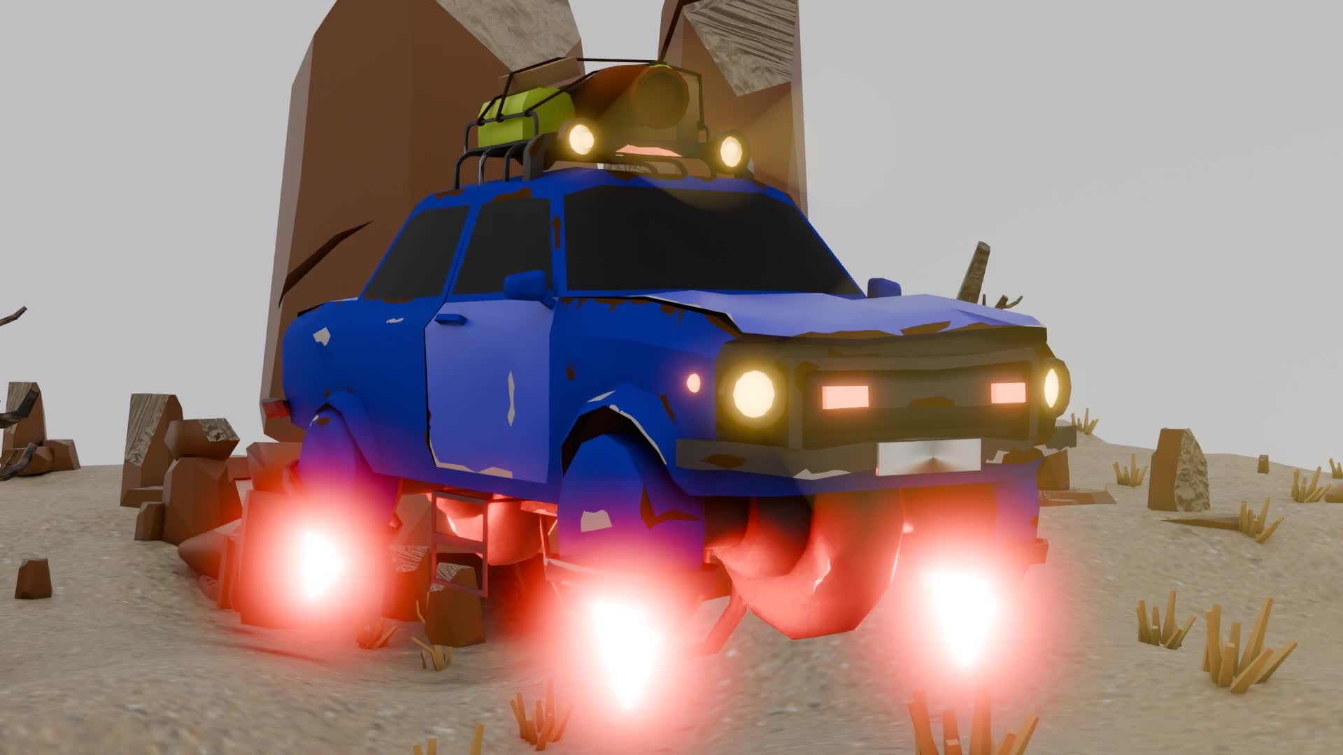 ArtStation - Sci-Fi Hover Car & Desert Environment Assets