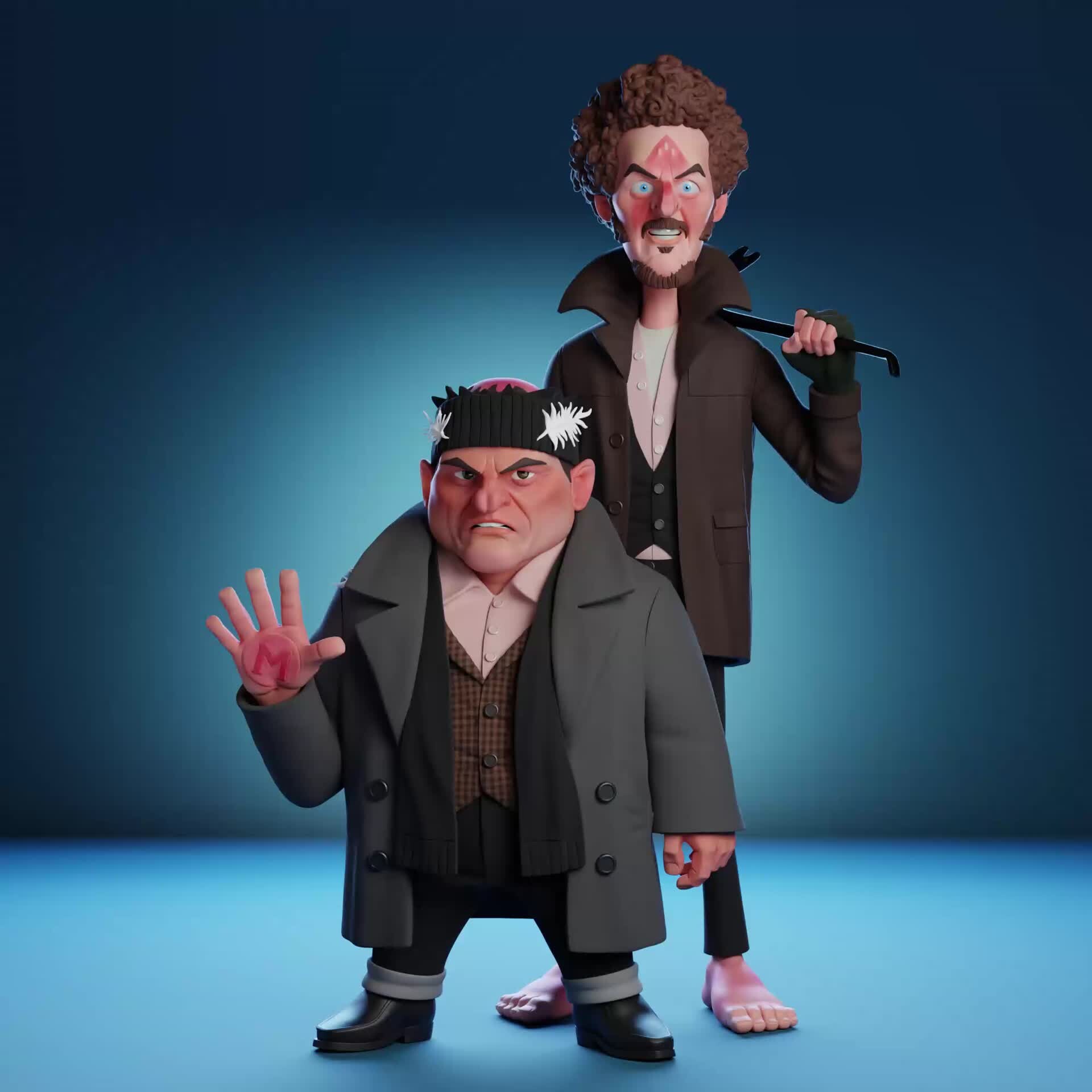 ArtStation - Stylized Harry and Marv - The Wet Bandits (Home Alone)