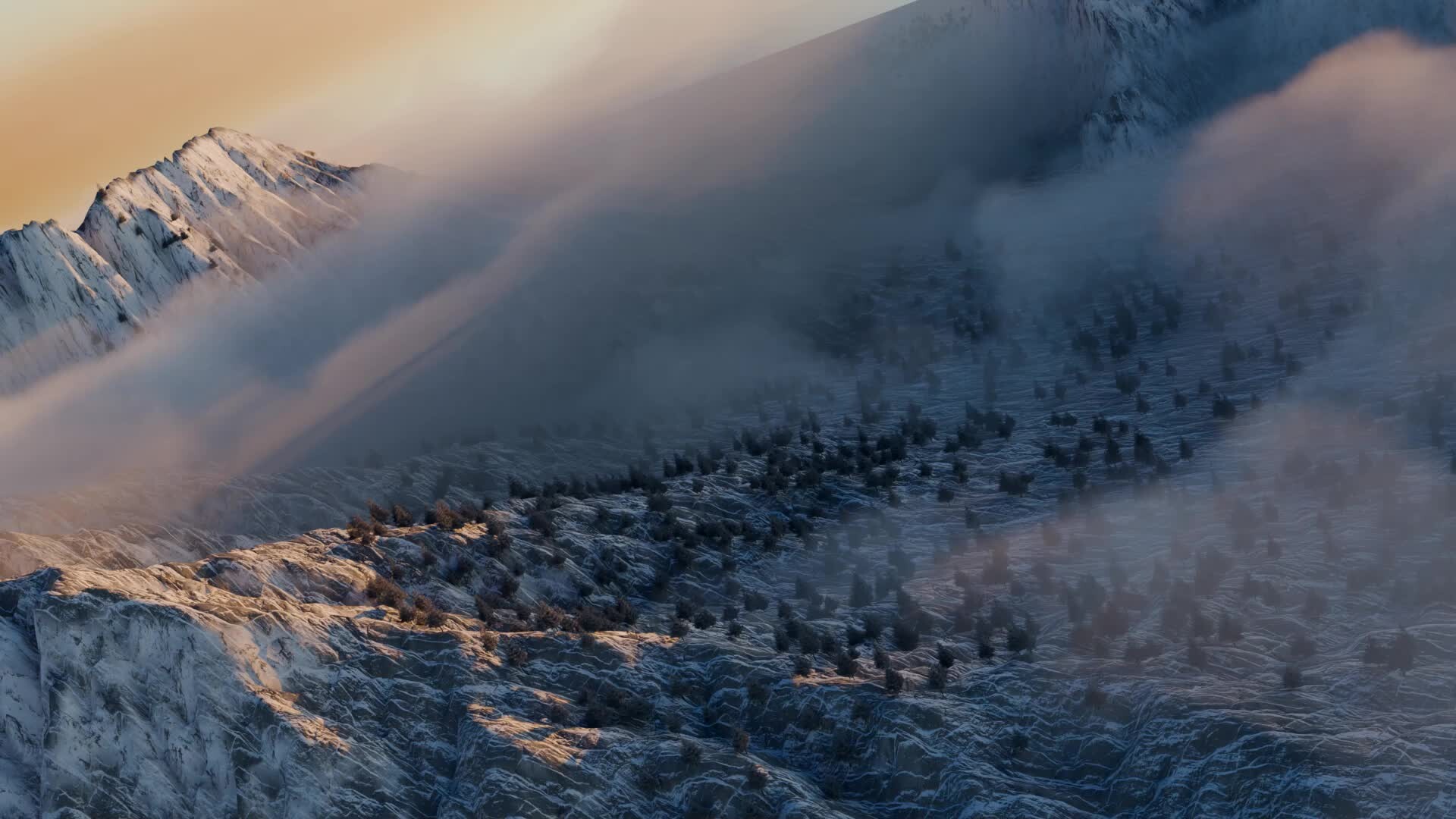 ArtStation - Cloudy mountains