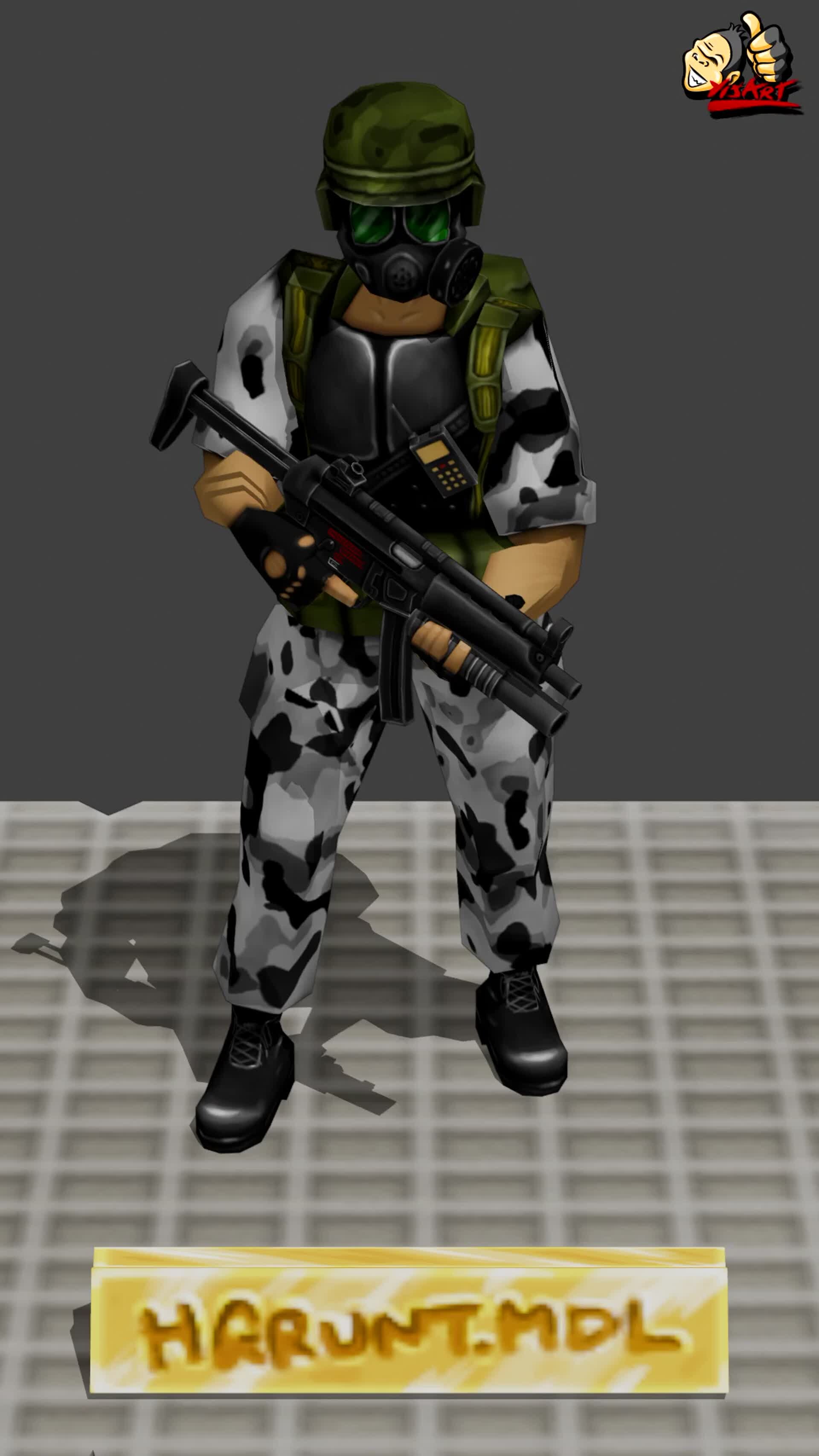 ArtStation - Low Poly HECU grunt from Half-Life