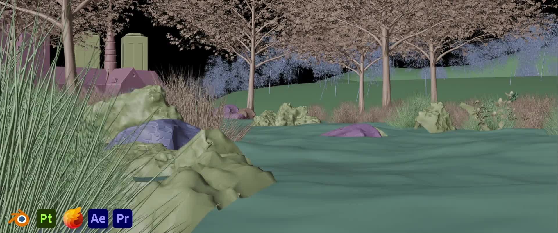 ArtStation - 🌌 Fantasy Horror River – Environment Design in Blender