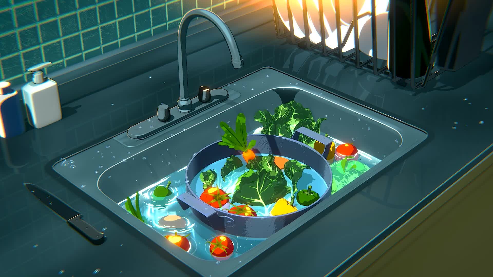 ArtStation - anime sink water