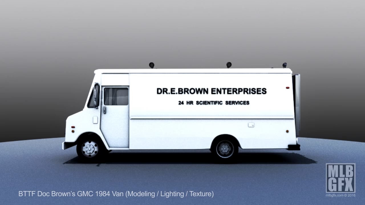 ArtStation - Back to the Future Doc Brown GMC 1984 Van WIP Animation 01