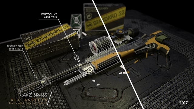 ArtStation - AKZ SR-159 Low Poly Gun