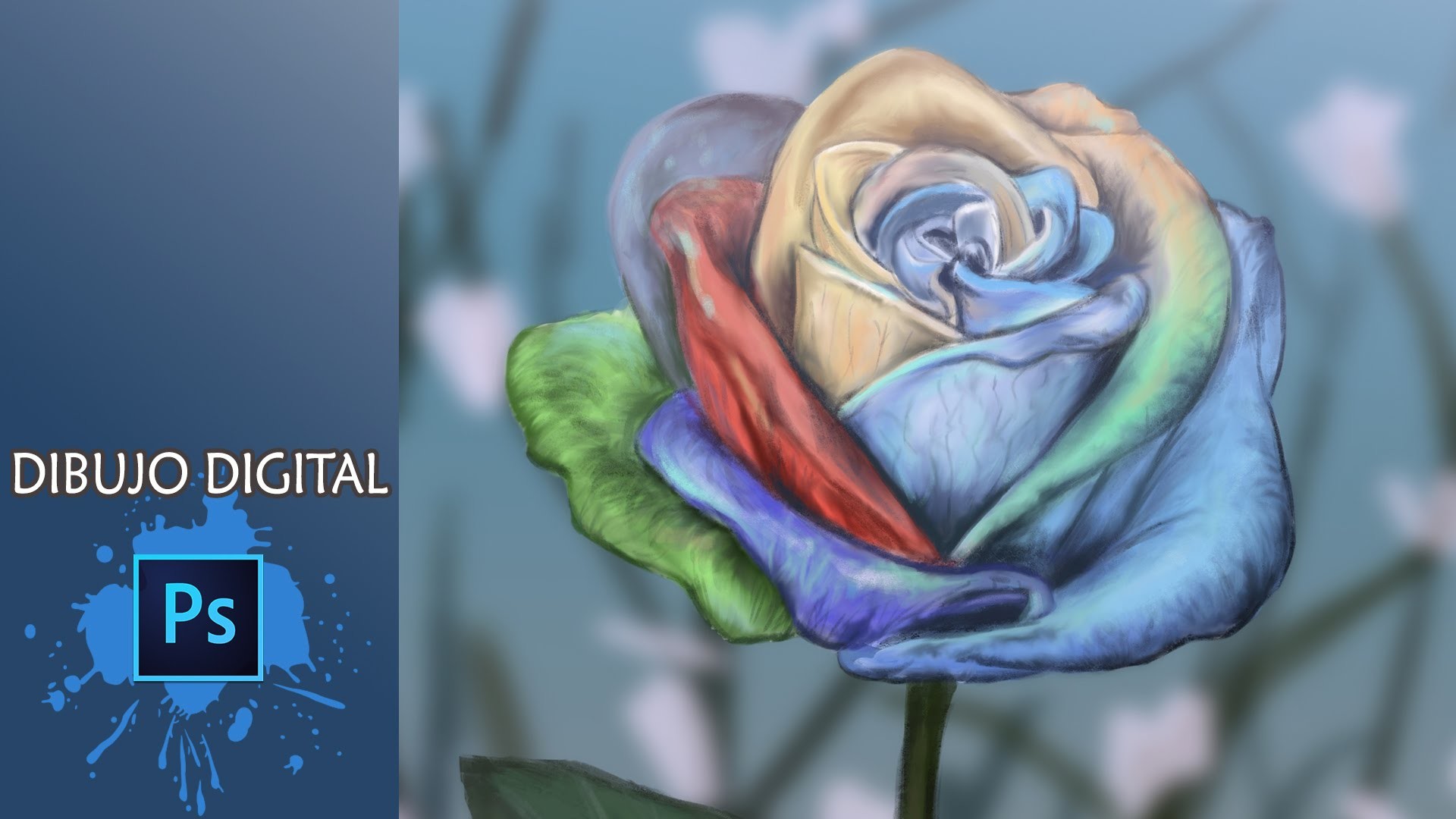 ArtStation - Colorful Rose- Digital Painting