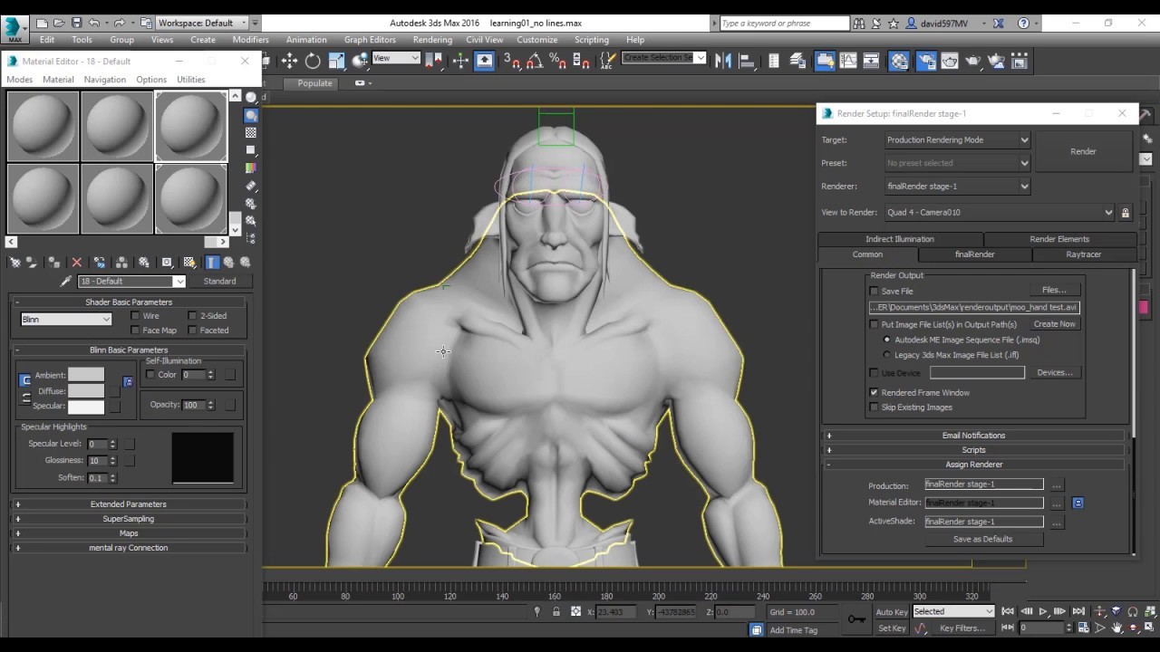 Cedar TW - David North Learn finalToon P2 - adding line art to your 3d character