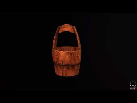 ArtStation - Wooden Pail 3D Model Turnaround