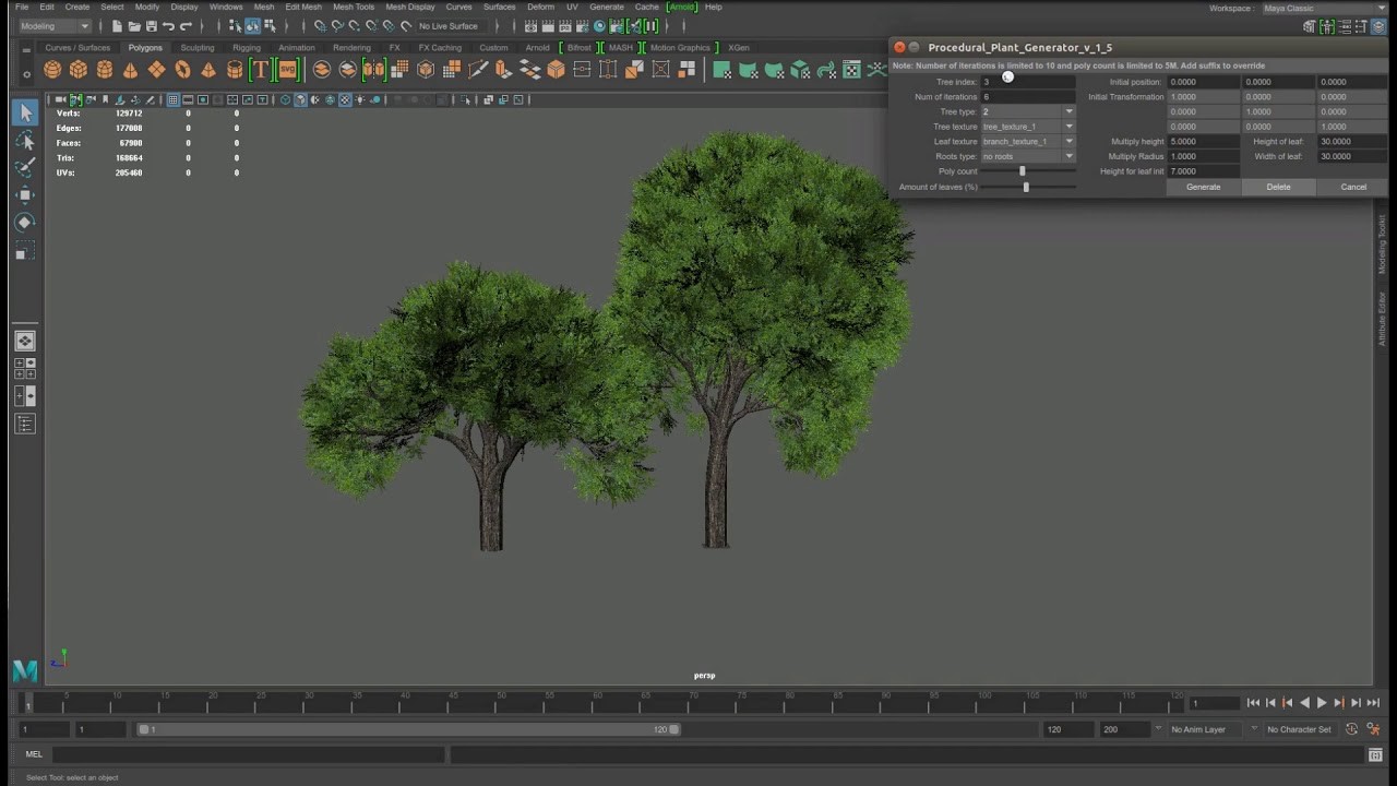 ArtStation - Procedural Trees Generator in Autodesk Maya #2