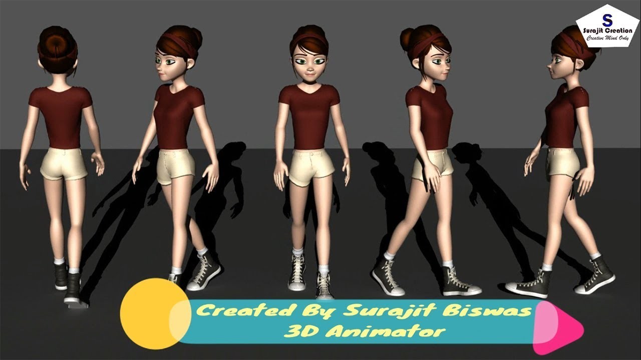 ArtStation - Mery Walk Cycle 3D Animation || Created By || Surajit ...
