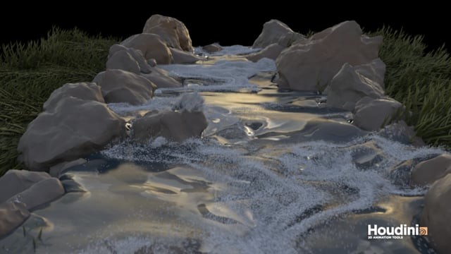 ArtStation - Procedural Modelling: Riverbed with grass