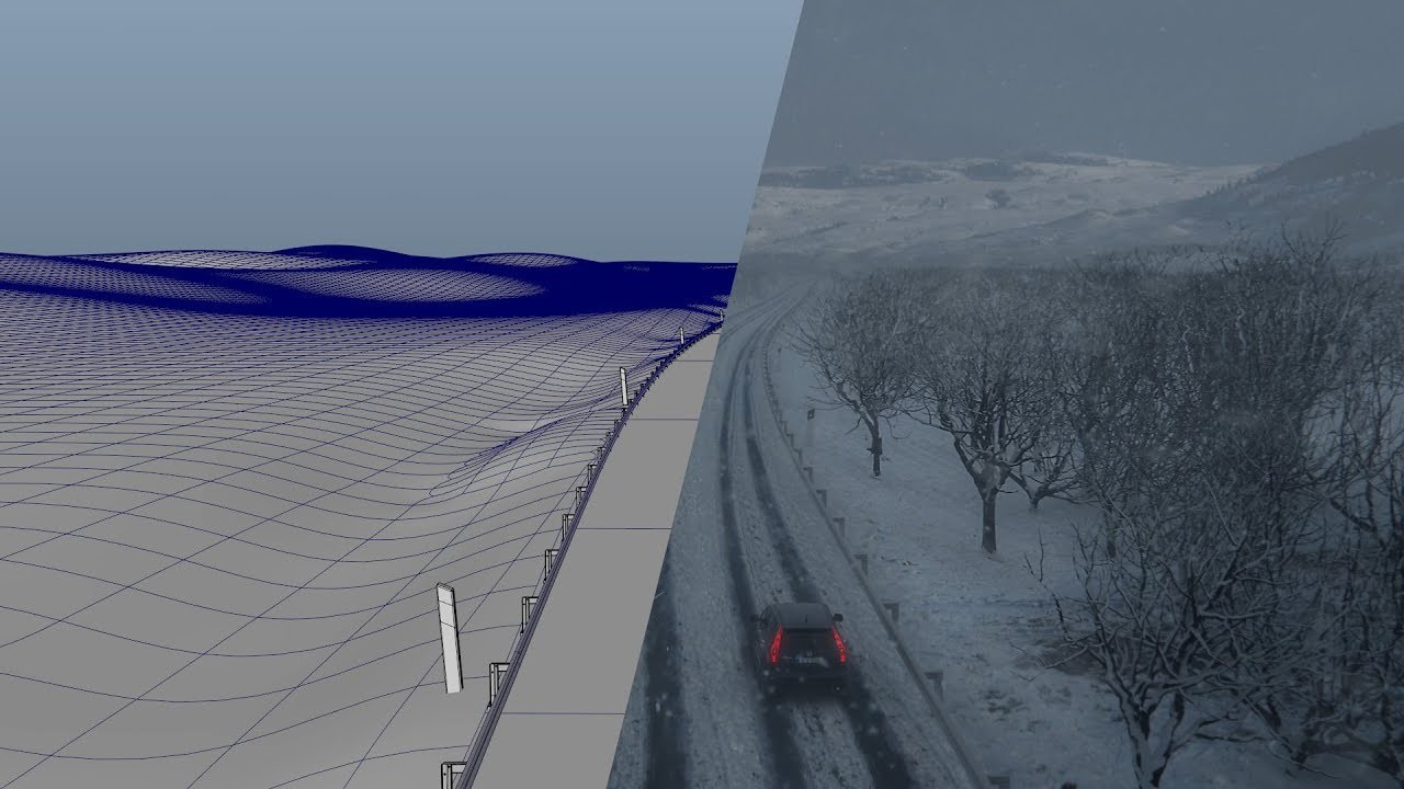 ArtStation - Snowy Winter Road