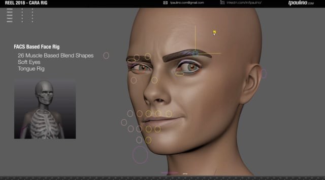 ArtStation - Cara Rig v1 - Thiago Paulino - Showreel 2019