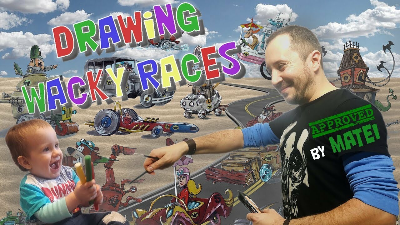 ArtStation - Drawing Wacky Races - Old School Cartoon Illustration