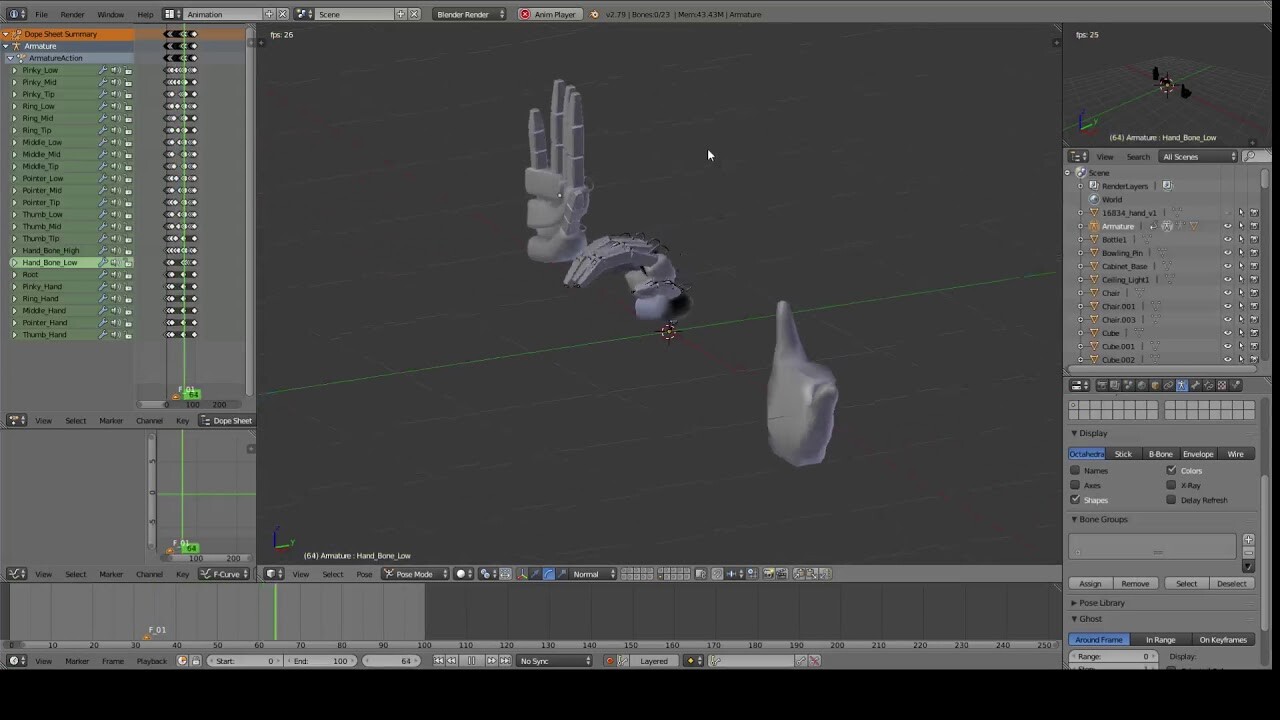 ArtStation - 2019 Game Jam hand model/rigging/animation