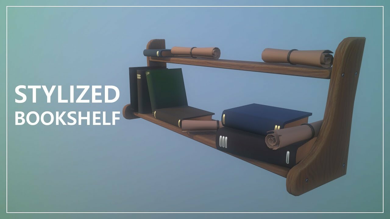 ArtStation - Stylized bookshelf