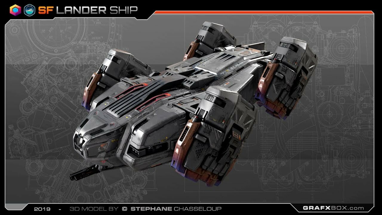 ArtStation - SF Lander Ship
