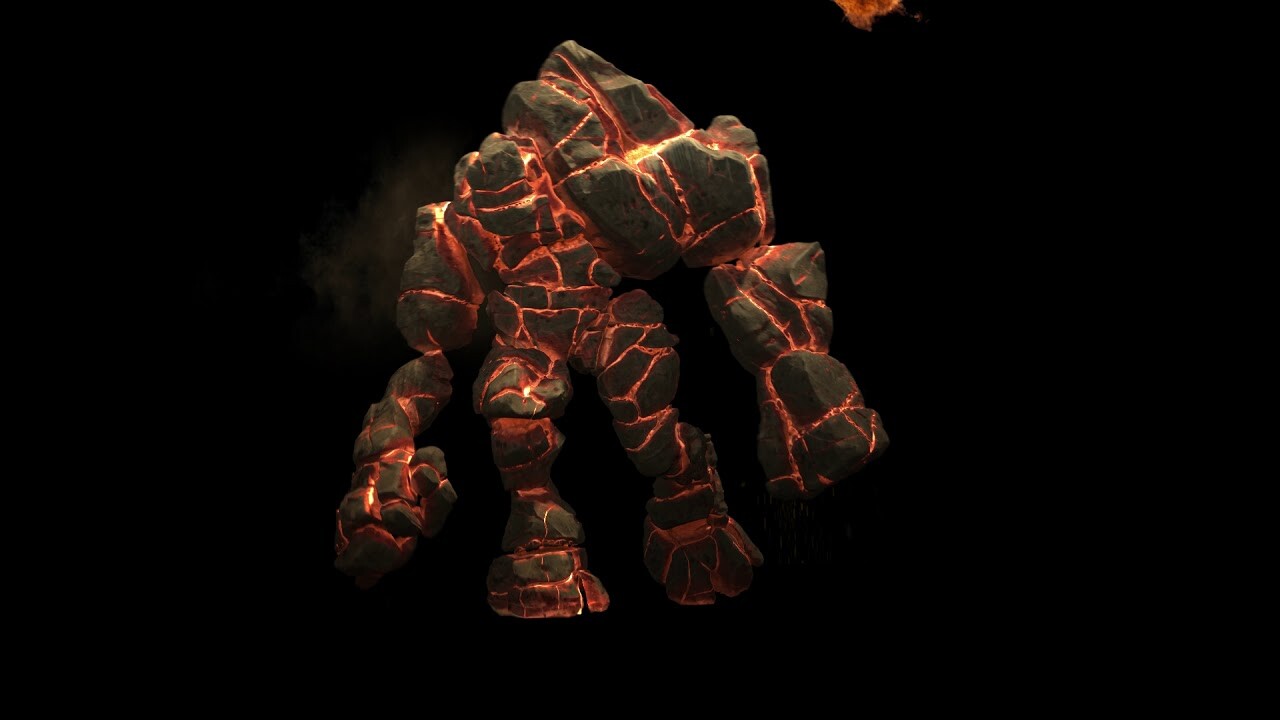 ArtStation - Golem on fire