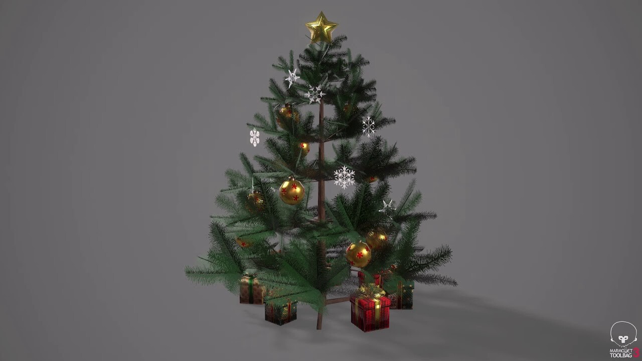 ArtStation - Artificial Christmas Tree with Presents