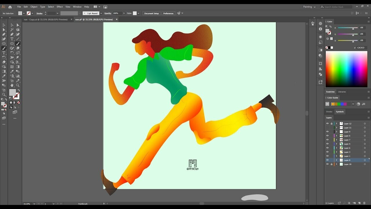 ArtStation - Animated running girl