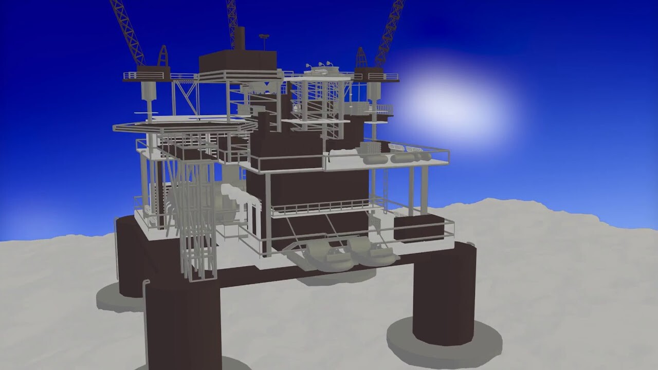 ArtStation - 3d architectural oil rig