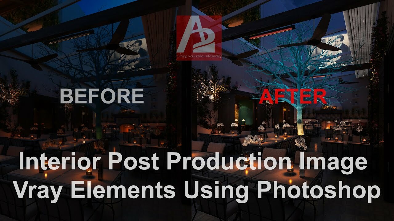 a2 Visualization - Photoshop Tutorial 02 | Interior Post production Image | 3ds Max Vray ...