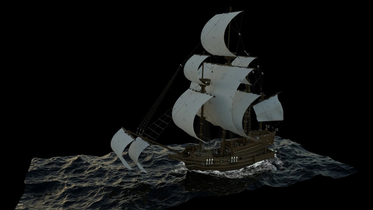 ArtStation - Ship in Boss ocean simulation