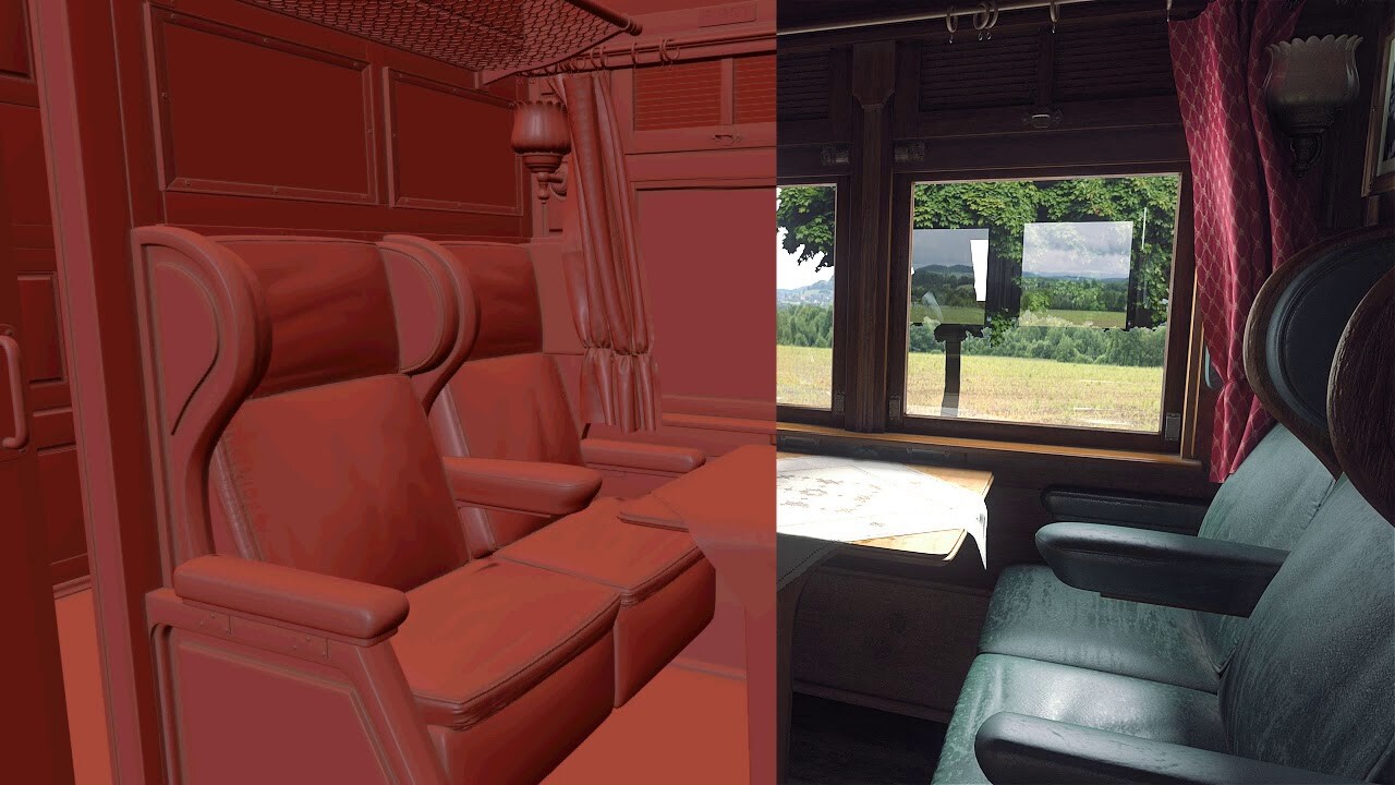 ArtStation - Train 3d scene