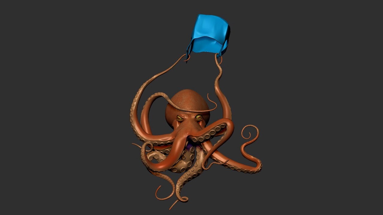 ArtStation - Parachuting Octopus