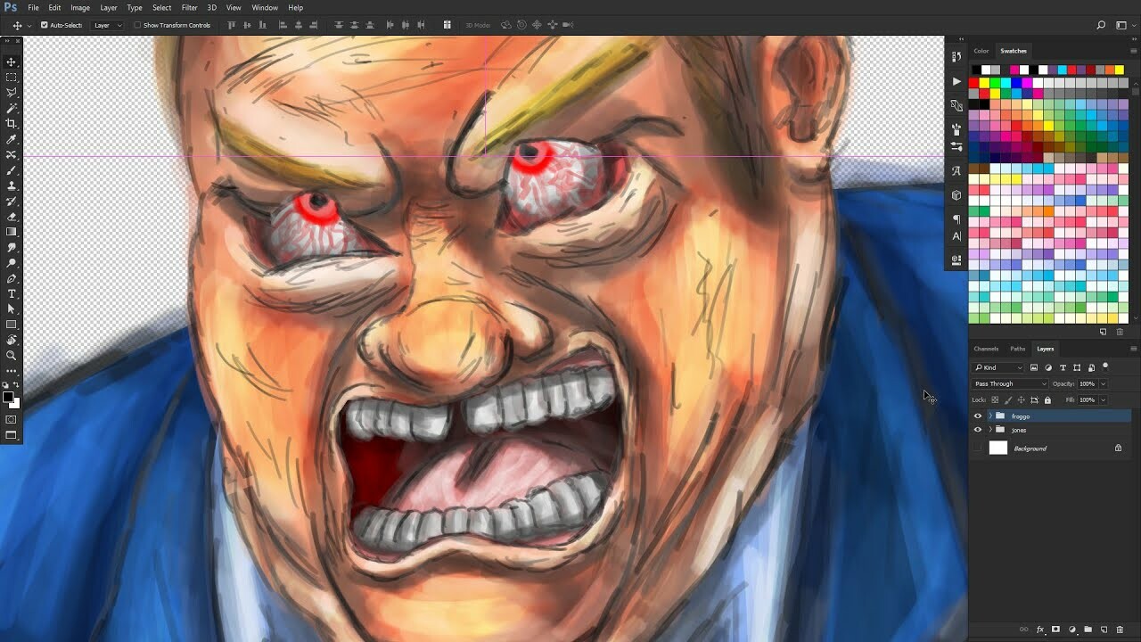 ArtStation - Alex Jones (And A Little Frog) | A Speed Drawing Video