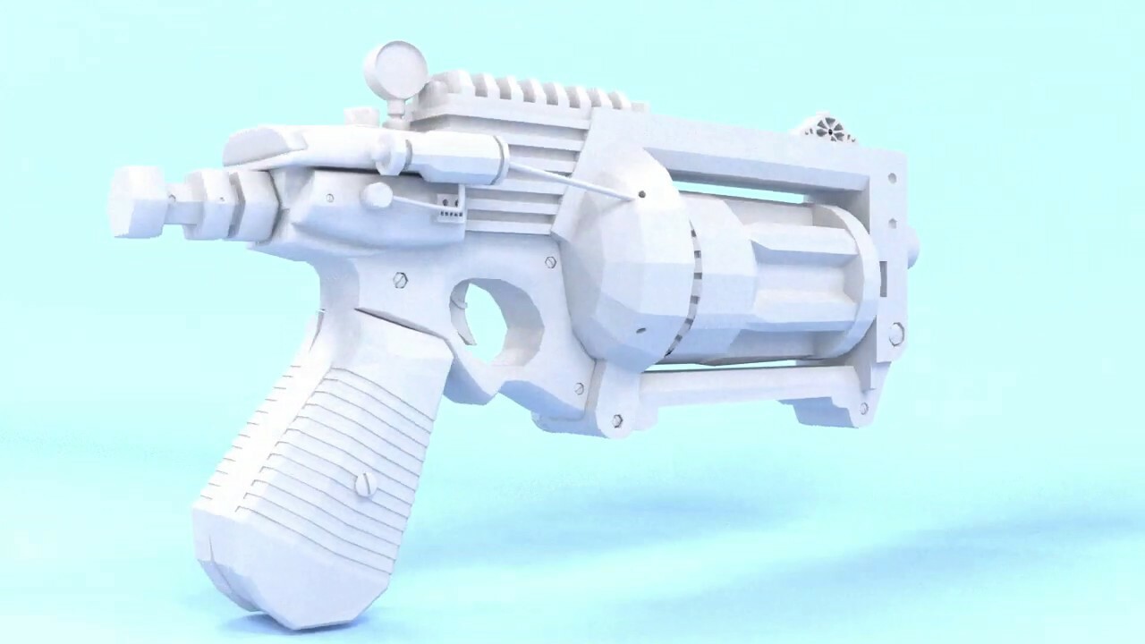 ArtStation - 3ds max hard surface gun , and substance painter texturing