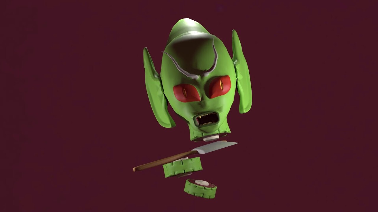 ArtStation - Alien head chopped 3D modelling