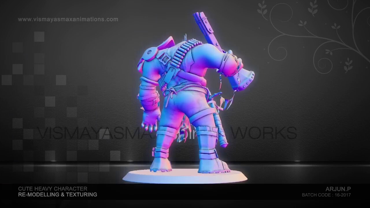 ArtStation - 3D CUTE HEAVY CHARACTER RE-MODELLED