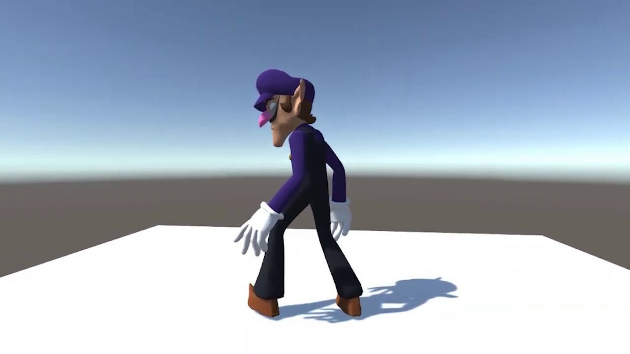 ArtStation - Waluigi Model + Idle Animation Rig Test